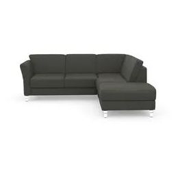 Sit & More Ecksofa SIT & MORE "Visby L-Form", grau (anthrazit), B:248cm H:87cm T:213cm, Sofas, Wahlweise mit Bettfunktion und Stauraum, frei im Raum stellbar