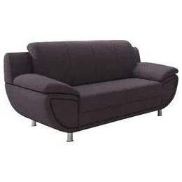 2-Sitzer Trendmanufaktur Sofas Gr. B/H/T: 178cm x 85cm x 94cm, Struktur fein, Ohne Federkern, braun (rosybrown) wahlweise mit komfortablem Federkern, extra breiten Armlehnen