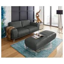 2-Sitzer W.Schillig "montanaa" Sofas Gr. B/H/T: 192cm x 78cm x 94cm, Longlife Xtra-Leder Z69, grau (anthrazit z69) mit Metallfüßen in Chrom glänzend, Breite 192 cm