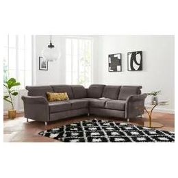 Sit & More Ecksofa SIT & MORE "Darwin L-Form", braun (mocca), B:249cm H:83cm T:229cm, Sofas, inklusive Federkern, wahlweise mit Kopfteilverstellung, Bettfunktion