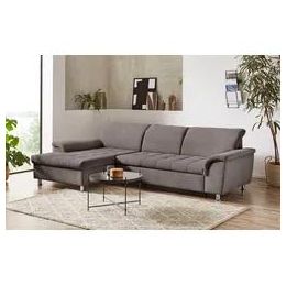 Ecksofa DOMO collection "Franzi L-Form" Sofas Gr. B/H/T: 279cm x 81cm x 162cm, Struktur fein, Recamiere links, ohne Kopfteilverstellung-ohne Bettfunktion, grau (stone) wahlweise mit Kopfteilverstellung (dann Tiefe: 170 cm)