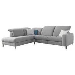 Ecksofa 3C Candy "L-Form" Sofas Gr. B/H/T: 284cm x 84cm x 241cm, Struktur, Ottomane links, ohne Funktion, grau Polsterecke, wahlweise mit Relaxfunktion