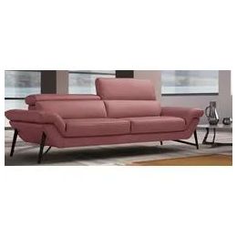 2,5-Sitzer Egoitaliano "Narcisa" Sofas Gr. B/H/T: 226cm x 96cm x 110cm, Leder BULL, mit verstellbaren Kopfstützen, bunt (rosebraun) mit verstellbaren Kopfstützen