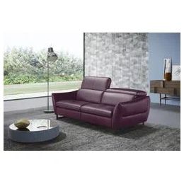 2,5-Sitzer Egoitaliano "Dafne" Sofas Gr. B/H/T: 208cm x 97cm x 108cm, Leder NUVOLE, ohne elektrische Relaxfunktion, rot (cherry) mit und ohne elektrischer Relaxfunktion, Kopfteile manuell verstellbar