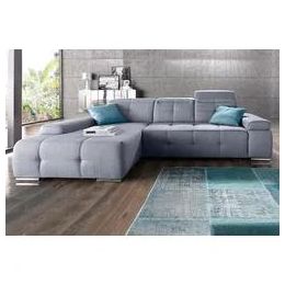 Sit & More Ecksofa SIT & MORE "Mistral L-Form" Sofas Gr. B/H/T: 273cm x 93cm x 111cm, Struktur, Recamiere links, ohne Bettfunktion, grau (hellgrau) wahlweise mit Bettfunktion