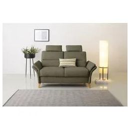 2-Sitzer Home Affaire "Westerland" Sofas Gr. B/H/T: 166cm x 90cm x 89cm, Struktur, ohne Armlehnfunktion, grün (oliv) Federkern-Polsterung. wahlweise mit Armlehnfunktion