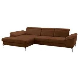 Sit & More Ecksofa SIT & MORE "Scorpio L-Form" Sofas Gr. B/H/T: 311cm x 85cm x 181cm, Luxus-Microfaser, mega-Recamiere links, mit Sitztiefenverstellung, braun (cognac) inklusive Sitztiefenverstellung, wahlweise mit Kopfverstellung