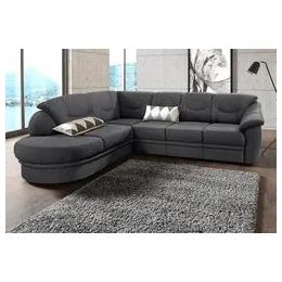 Sit & More Ecksofa SIT & MORE "Savoni L-Form" Sofas Gr. B/H/T: 267cm x 90cm x 206cm, Struktur, Ottomane links, mit Bettfunktion, grau (dunkelgrau) wahlweise mit Bettfunktion