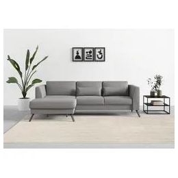 Sit & More Ecksofa SIT & MORE "Lindholm L-Form", grau (anthrazit), B:262cm H:88cm T:171cm, Sofas, mit Sitztiefenverstellung und Federkern