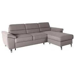 Sit & More Ecksofa SIT & MORE "Sorano L-Form" Sofas Gr. B/H/T: 250 cm x 88 cm x 161 cm, Flachgewebe, Recamiere rechts, mit Bettfunktion, grau (hellgrau) wahlweise mit Bettfunktion und Bettkasten