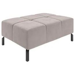 Hockerbank Inosign "Ancona New" Hocker Gr. B/H/T: 107cm x 43cm x 71cm, Samtoptik, weiß (silber) passend zum Ecksofa, auch in Easy care-Bezug + Cord