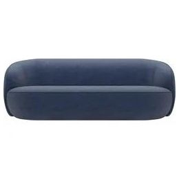 3-Sitzer LeGer Home by Lena Gercke "Effie" Sofas Gr. B/H/T: 215cm x 76cm x 92cm, Flachgewebe, blau (denim) in einer einzigartigen runden Form, komfortables Sitzen