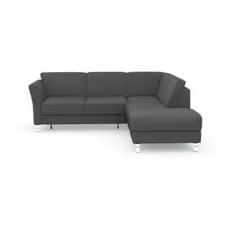 Sit & More Ecksofa SIT & MORE "Visby L-Form" Sofas Gr. B/H/T: 248cm x 87cm x 213cm, Luxus-Microfaser Paris, Ottomane rechts, mit Bettfunktion-mit Bettkasten, grau Wahlweise mit Bettfunktion und Stauraum, frei im Raum stellbar