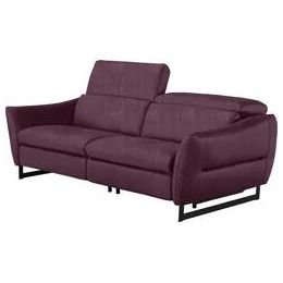 2,5-Sitzer Egoitaliano "Dafne" Sofas Gr. B/H/T: 208cm x 97cm x 108cm, Luxus-Microfaser BLUSH, ohne elektrische Relaxfunktion, lila (plum) mit und ohne elektrischer Relaxfunktion, Kopfteile manuell verstellbar