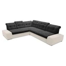 Sit & More Ecksofa SIT & MORE "Pale L-Form" Sofas Gr. B/H/T: 280cm x 84cm x 251cm, Kunstleder SOFTLUX-Softstruktur, langer Schenkel rechts, mit Bettfunktion, grau (anthrazit, weiß) inklusive Kopfteilverstellung, wahlweise mit Bettfunktion