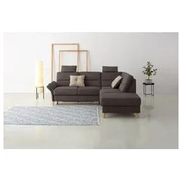 Ecksofa Home Affaire "Westerland L-Form" Sofas Gr. B/H/T: 238cm x 90cm x 213cm, Luxus-Microfaser ALTARA NUBUCK, Ottomane rechts, mit Bettfunktion, Stauraum und Armlehnfunktion, braun (dunkelbraun) Federkern-Polsterung, wahlweise mit Bettfunktion, Bettkasten