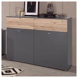 Kommode FORTE Sideboards grau (grau, eichefarben) Breite 120 cm