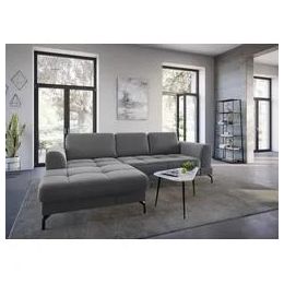 Sit & More Ecksofa SIT & MORE "Bendigo L-Form", grau (hellgrau), B:284cm H:87cm T:175cm, Sofas, inklusive Sitztiefenverstellung, Bodenfreiheit 15 cm, 2 Fußfarben