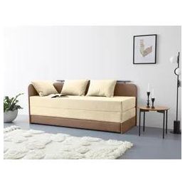 Polsterliege Maintal "Diana", braun (cappuccino), B:84cm, Komplettbetten, mit Stauraum