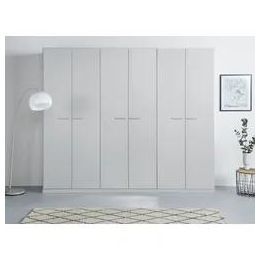 Drehtürenschrank Rauch "Kleiderschrank Schrank Garderobe TOPSELLER OTELI inkl. Inneneinteilung" Schränke Gr. B/H/T: 270cm x 229cm x 54cm, Ohne Spiegel, grau (seidengrau) mit 3 Innenschubladen extra Böden optional Spiegel MADE IN GERMANY