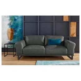 2,5-Sitzer W.Schillig "montanaa" Sofas Gr. B/H/T: 212cm x 78cm x 94cm, Longlife Xtra-Leder Z69, grau (anthrazit z69) mit Metallkufen in Schwarz pulverbeschichtet, Breite 212 cm