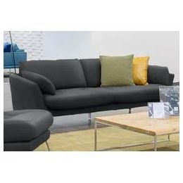 2,5-Sitzer W.Schillig "softy" Sofas Gr. B/H/T: 203cm x 79cm x 93cm, Longlife Xtra-Leder Z59, schwarz (schwarz z59) mit dekorativer Heftung im Sitz, Füße Chrom glänzend