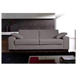 Schlafsofa Bali "Norwalk" Sofas Gr. 140cm x 200cm, Flachgewebe, Premium: Ergoflex Lattenrost mit Gelformmatratze, silberfarben (silber/beige) Dauerschlaffunktion, mit Unterfederung Lattenrost und Matratze