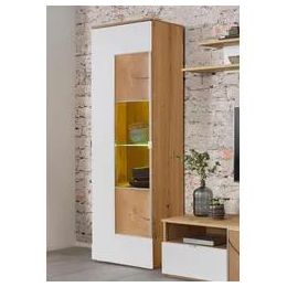 FORTE Vitrine VOGL MÖBELFABRIK, beige (altholzeiche, weiß), Schränke, Höhe 195 cm