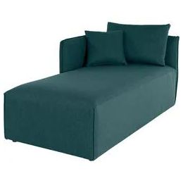 Ottomane Andas "Nöre" Sofas Gr. B/H/T: 90cm x 74cm x 172cm, Struktur fein, Ottomane links, blau (petrol) Modul - zum Zusammenstellen; in vielen Bezugsqualitäten und Farben