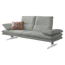 2,5-Sitzer W.Schillig "broadway" Sofas Gr. B/H/T: 236 cm x 94 cm x 96 cm, Flachgewebe S22, Longchair links, mit Sitztiefenverstellung-mit Kopfteilverstellung-ohne Seitenteilverstellung, braun (sky s22) Sitztiefenverstellung, Kopfteil- & Seitenteilverstellung, Breite 236cm