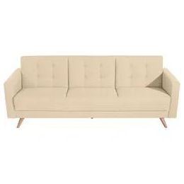 3-Sitzer Max Winzer "Julius Kippcouch mit komfortablem Federkern, klassisch und modern" Sofas Gr. B/H/T: 224 cm x 81 cm x 83 cm, Strukturwebstoff 16523, beige Schlafsofa, inklusive Bettfunktion & Bettkasten, Breite 224 cm