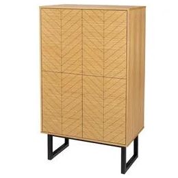 Hochkommode WOODMAN Sideboards Gr. B/H/T: 90cm x 140cm x 42cm, braun (eiche) im skandinavischen Design