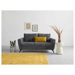 2,5-Sitzer Inosign "Lörby" Sofas Gr. B/H/T: 180 cm x 90 cm x 92 cm, Struktur weich, Struktur weich, grau (rock) auch mit Aqua clean-Bezug, feine Steppung im Sitzbereich, lose Kissen