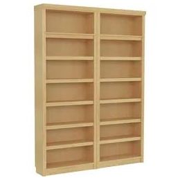 Bibliothek Home Affaire "Soeren" Regale Gr. B/H/T: 160 cm x 220 cm x 29 cm, 14 St. offene Fächer, beige (natur) Mit viel Stauraum