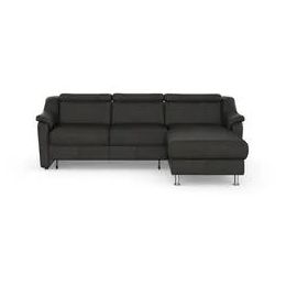 Sit & More Ecksofa SIT & MORE "Freetown L-Form" Sofas Gr. B/H/T: 257cm x 84cm x 166cm, Luxus-Microfaser, Recamiere rechts, ohne Bettfunktion-ohne Bettkasten, grau (anthrazit) inklusive Kopfteilverstellung und komfortablem Federkern