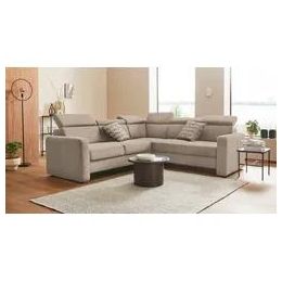 Sit & More Ecksofa SIT & MORE "Bologna L-Form" Sofas Gr. B/H/T: 247cm x 84cm x 227cm, Microfaser, langer Schenkel links, inklusive Kopfteilverstellung-ohne Bettfunktion-ohne Schubkasten, beige Kopfteilverstellung, wahlweise mit Bettfunktion und Schubkasten