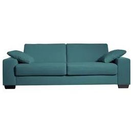 Schlafsofa Bali "Norwalk" Sofas Gr. 160cm x 200cm, Struktur fein, Gelformmatratze ca. 20cm Höhe-Premium: Ergoflex Lattenrost mit Gelformmatratze, blau (türkis) Dauerschlaffunktion, mit Unterfederung Lattenrost und Matratze