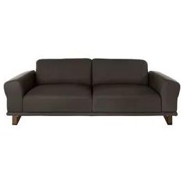 2,5-Sitzer W.Schillig "montanaa" Sofas Gr. B/H/T: 232 cm x 78 cm x 94 cm, Longlife Xtra-Leder Z59, braun (braun z59) mit Metallkufen in Bronze pulverbeschichtet, Breite 232 cm