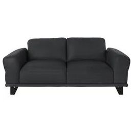 2-Sitzer W.Schillig "montanaa" Sofas Gr. B/H/T: 192cm x 78cm x 94cm, Longlife Xtra-Leder Z59, schwarz (schwarz z59) mit Metallkufen in Schwarz pulverbeschichtet, Breite 192 cm