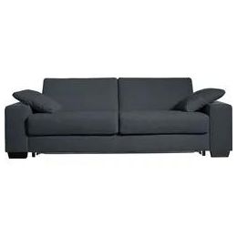 Schlafsofa Bali "Norwalk" Sofas Gr. 160cm x 200cm, Flachgewebe, Basic: Gitterrostunterfederung-Kaltschaummatratze, blau (blau/anthrazit) Dauerschlaffunktion, mit Unterfederung Lattenrost und Matratze