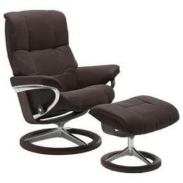 Relaxsessel stressless "Mayfair" Sessel Gr. Leder PALOMA, Signature Base Wenge, Relaxfunktion-Drehfunktion-PlusTMSystem-Gleitsystem-BalanceAdaptTM, B/H/T: 83cm x 102cm x 74cm, braun (chocolate paloma) mit Hocker, Signature Base, Größe S, M & L, Gestell Wenge