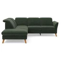 Sit & More Ecksofa SIT & MORE "Romero L-Form", grün (jungle), B:250cm H:91cm T:220cm, 90% Polyester 10%Polyamid, Sofas, wahlweise mit oder ohne TV-Funktion, Bettfunktion, Bettkasten