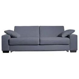 Schlafsofa Bali "Norwalk" Sofas Gr. 160cm x 200cm, Struktur fein, Gelformmatratze ca. 20cm Höhe-Premium: Ergoflex Lattenrost mit Gelformmatratze, grau Dauerschlaffunktion, mit Unterfederung Lattenrost und Matratze