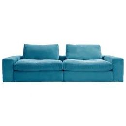 Big-Sofa Alina "Sandy" Sofas Gr. B/T: 266cm x 123cm, Cord GCT, blau (azurblau gct 46) in Cord, mit losen Sitz und Rückenkissen