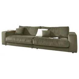 Big-Sofa 3C Candy "Enisa II", grün (oliv), B:290cm H:86cm T:127cm, 100% Polyester, Sofas, incl. 1 Flatterkissen, Wahlweise mit Flecken-Schutz-Bezug Easy care