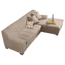 Ecksofa Inosign "Anzio L-Form" Sofas Gr. B/H/T: 239cm x 75cm x 82cm, Microfaser PRIMABELLE, Recamiere rechts, ohne Bettfunktion, beige (natur) wahlweise mit Bettfunktion