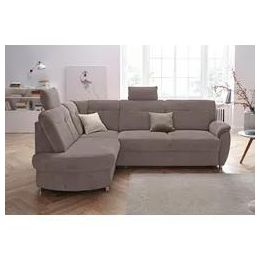 Sit & More Ecksofa SIT & MORE "Sonoma L-Form" Sofas Gr. B/H/T: 246 cm x 91 cm x 176 cm, Luxus-Microfaser, Ottomane links, mit Bettfunktion, grau (taupe) wahlweise mit Bettfunktion und Bettkasten