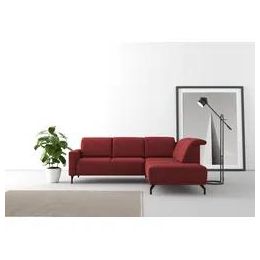 Sit & More Ecksofa SIT & MORE "Bailando L-Form" Sofas Gr. B/H/T: 249cm x 84cm x 205cm, Luxus-Microfaser ALTARA NUBUCK, Ottomane rechts, ohne Kopfteilverstellung-ohne Vorziehsitz, rot (bordeaux) wahlweise mit Kopfteilverstellung und Vorziehsitz, motorisch