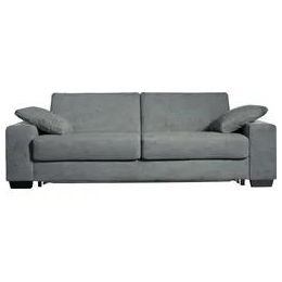 Schlafsofa Bali "Norwalk" Sofas Gr. 140cm x 200cm, Flachgewebe, Ergoflex Lattenrost-Gelformmatratze ca. 20cm Höhe, silberfarben (silber/beige) Dauerschlaffunktion, mit Unterfederung Lattenrost und Matratze