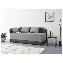 Polsterliege Maintal "Diana", grau (grau, anthrazit), B:84cm, Komplettbetten, mit Stauraum